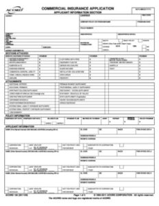 ACORD 125COMMERCIAL INSURANCE APPLICATION (FORM) - EK Insurance